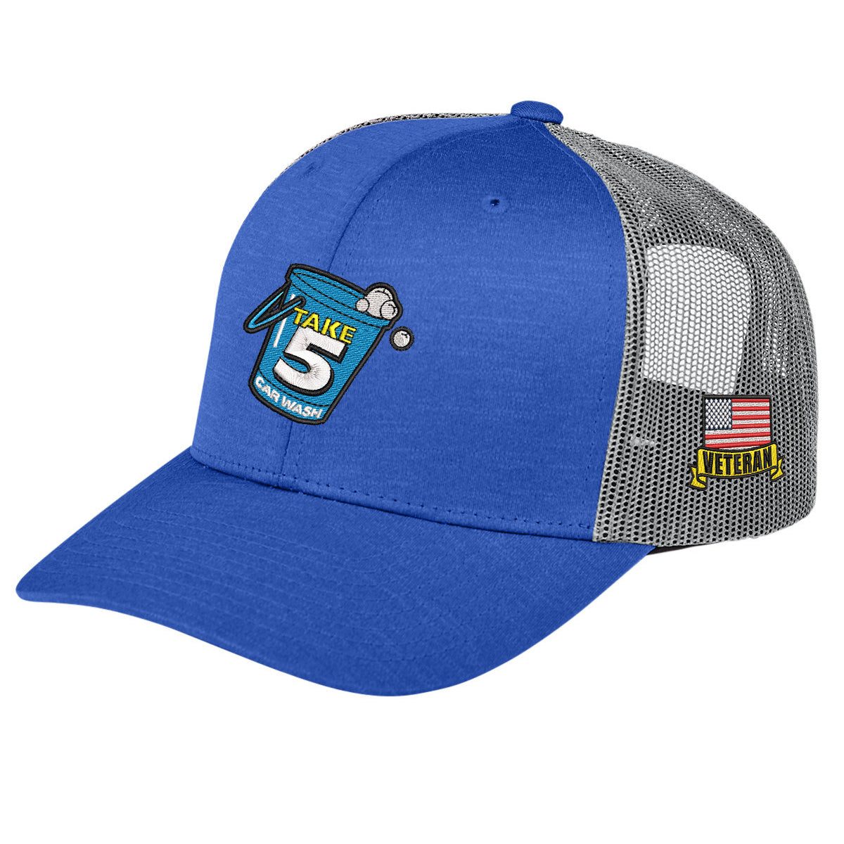 Veterans Royal/Grey Yupoong® Heather Trucker Cap (Site Managers/Attend ...